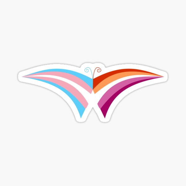 "Trans Lesbian Pride Butterfly" Sticker by TheRainbowBlob | Redbubble