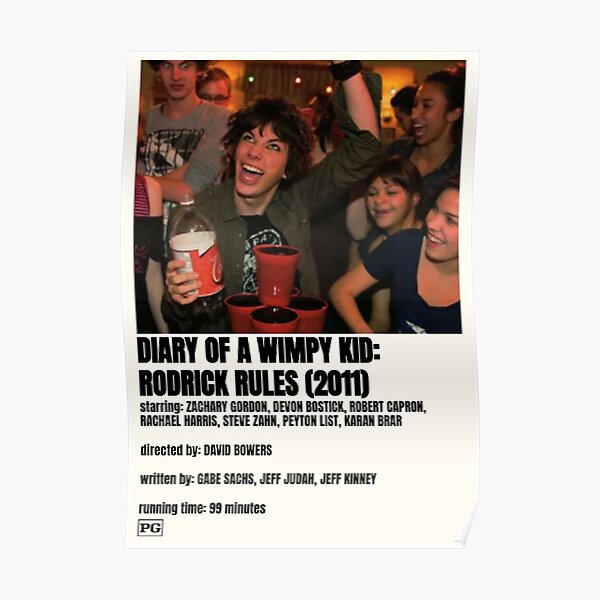 "Diary of a Wimpy Kid Rodrick Rules Movie" Poster for Sale by rachwoz14 ...