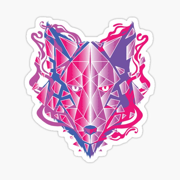"Cyberpunk Polygon Wolf" Sticker for Sale by infleims | Redbubble