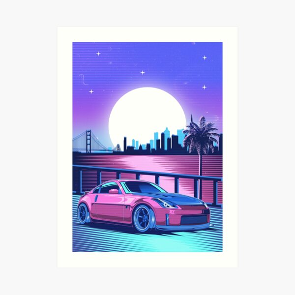 "350z fairlady wrx jdm car synthwave" Art Print for Sale by wellyans ...
