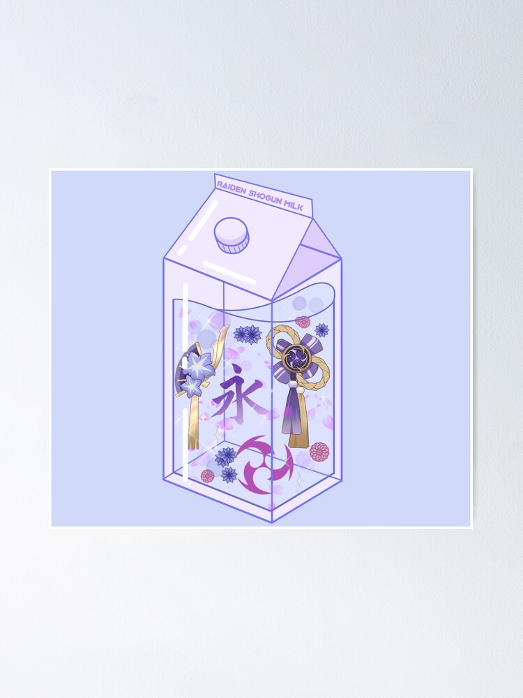 "Raiden Shogun Milk Carton " Poster by Karucchi | Redbubble