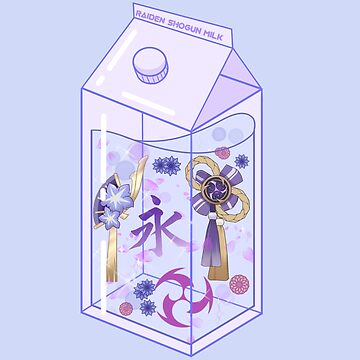 "Raiden Shogun Milk Carton " Sticker by Karucchi | Redbubble