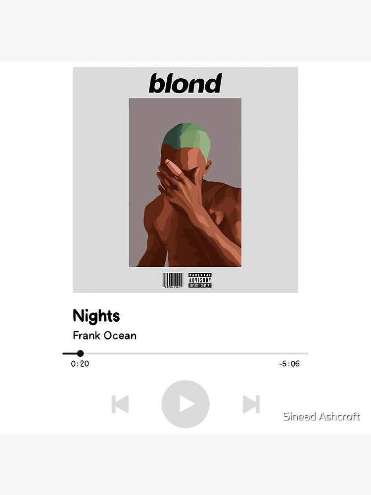 "Copy of Frank Ocean Blond Album Spotify Playing Now" Art Print for ...