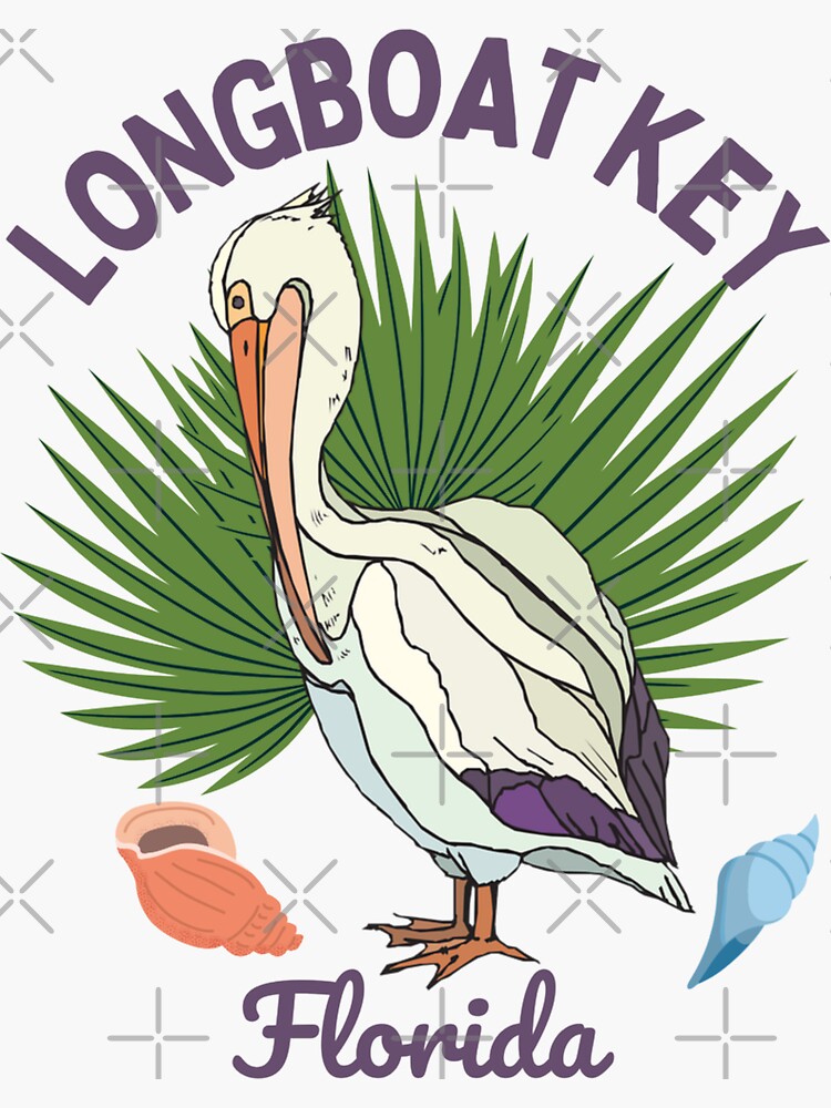 "Wild Longboat Key, Florida, Purple Text- Wildlife / Nature" Sticker ...