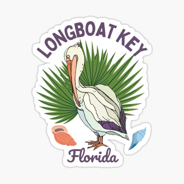 "Wild Longboat Key, Florida, Purple Text- Wildlife / Nature" Sticker ...