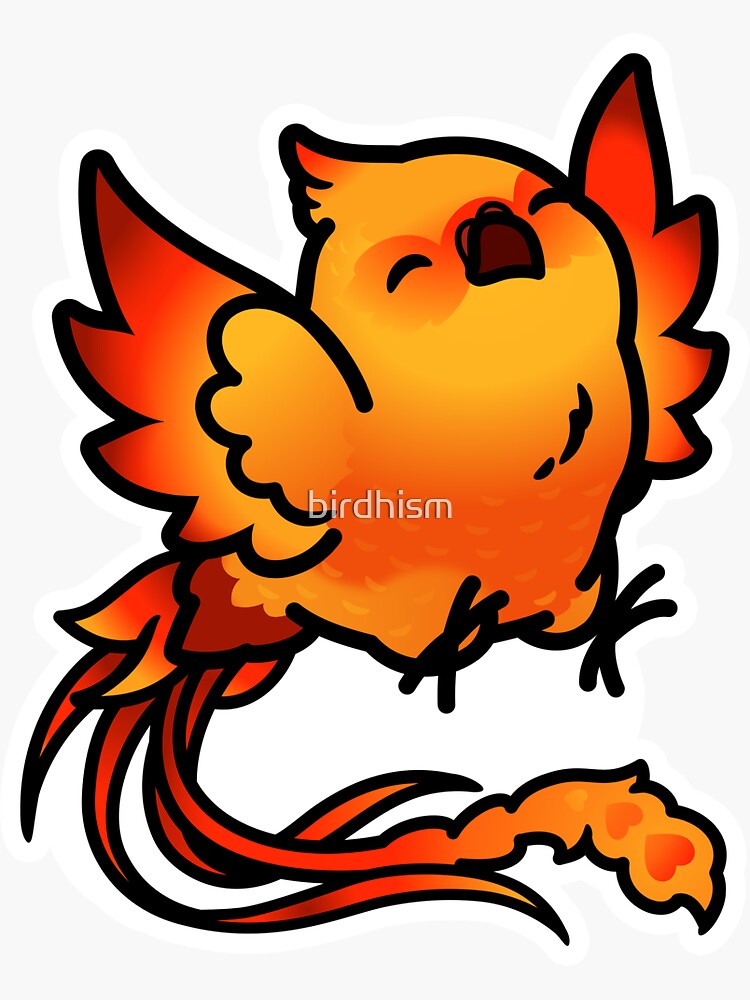 "Happy Chubby Phoenix" Sticker for Sale by birdhism | Redbubble
