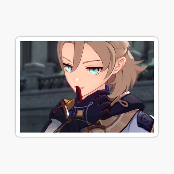 "Smug Albedo - Genshin Impact" Sticker for Sale by persephonexx | Redbubble