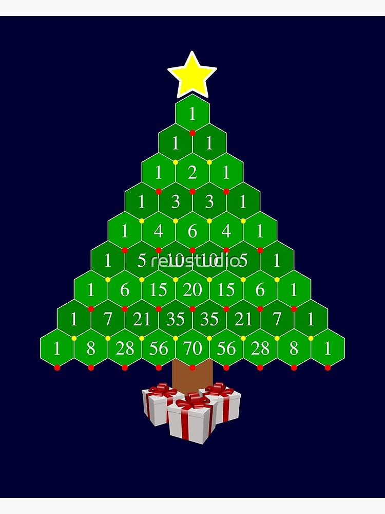 "Pascal's Triangle Math Christmas Tree" Postcard for Sale by rewstudio ...