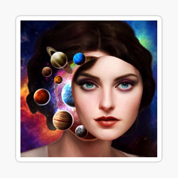 "Space on My Mind Surreal Science Fiction Collage" Sticker by ...