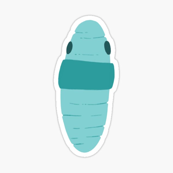 "Small Teal Glow Worm - Light" Sticker for Sale by Risky-Biznus | Redbubble