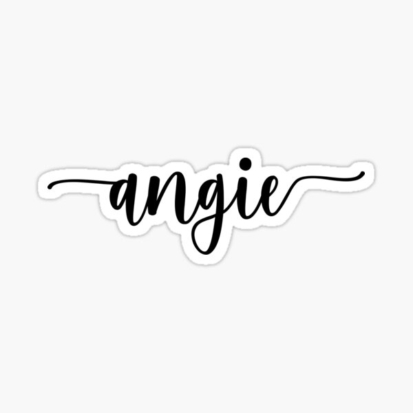 "Angie Name Label Beautiful Calligraphy" Sticker for Sale by sourpanda ...