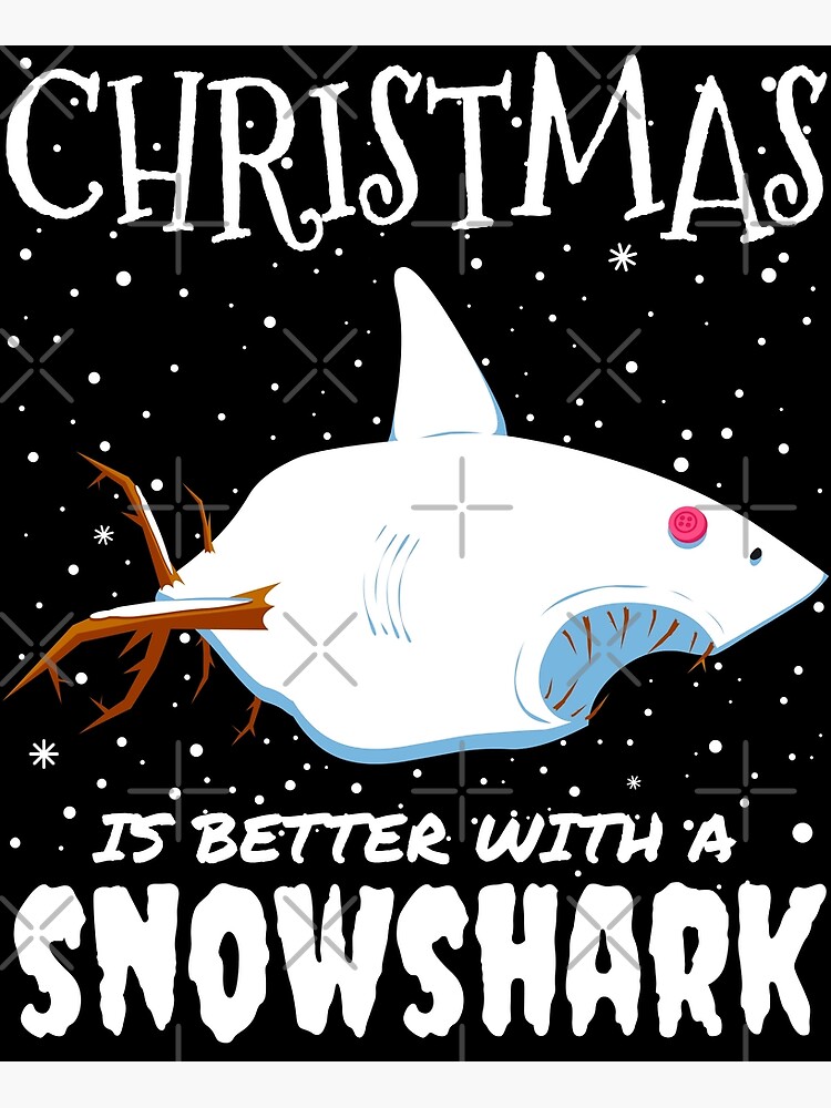 Lámina fotográfica «Navidad es mejor con un tiburón de nieve (lindo ...
