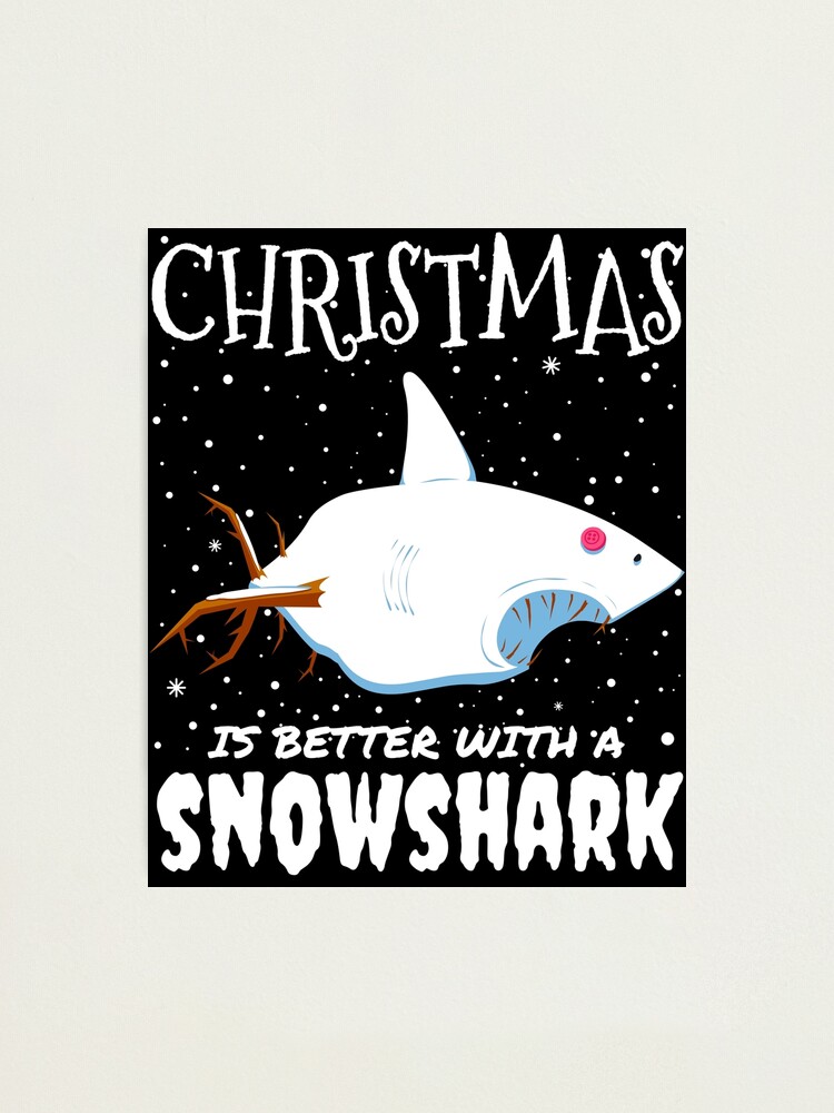 Lámina fotográfica «Navidad es mejor con un tiburón de nieve (lindo ...