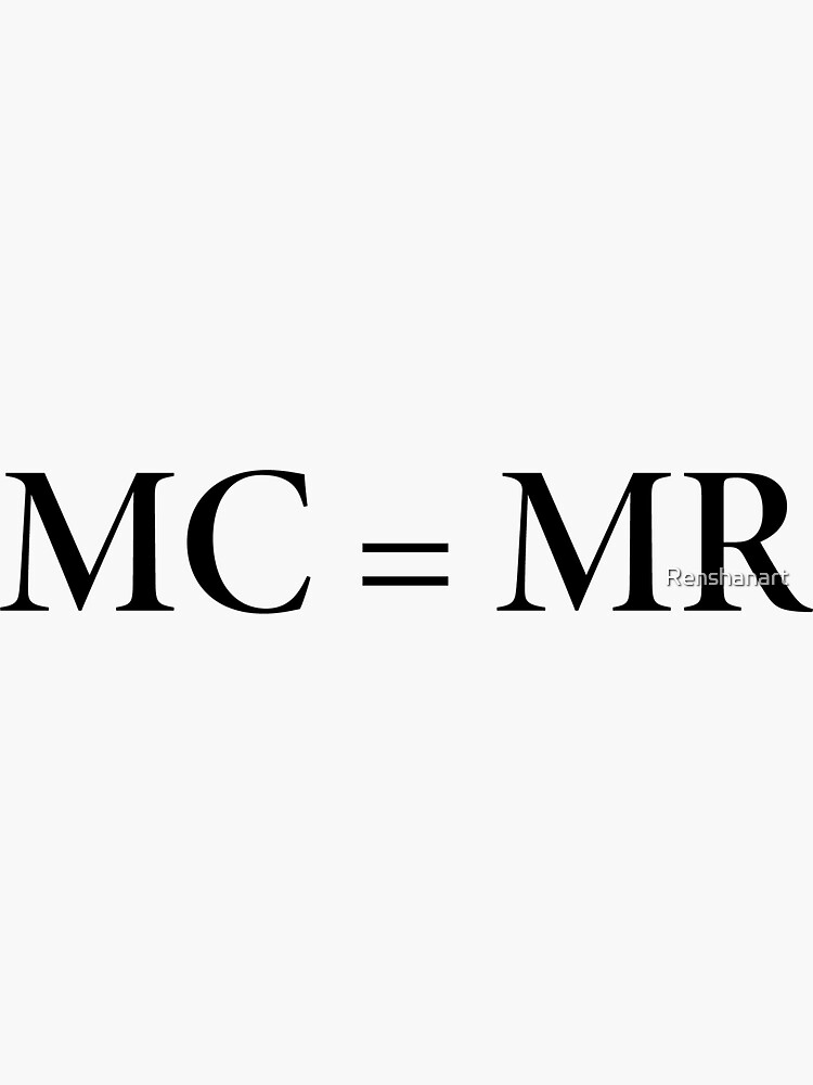 "MC = MR" Sticker for Sale by Renshanart | Redbubble