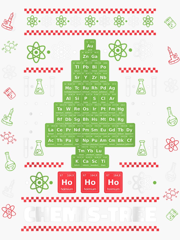 "Chemistree Funny Science Christmas Tree Chemistry Chemist " Sticker ...
