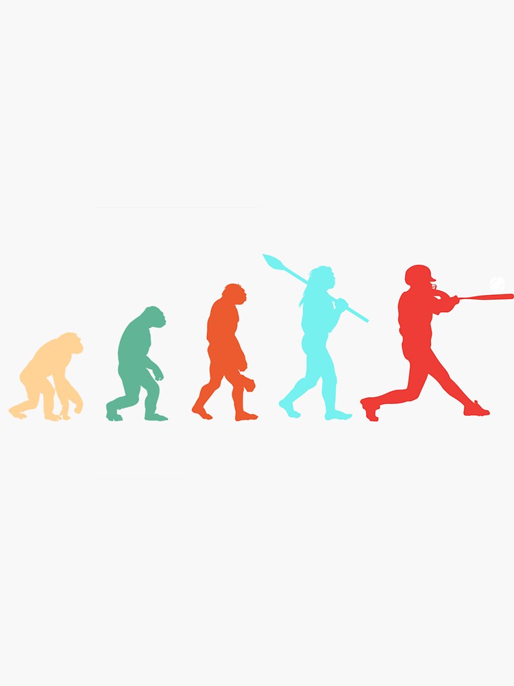 "Evolution Of A Baseball Player" Sticker for Sale by Melvab79 | Redbubble