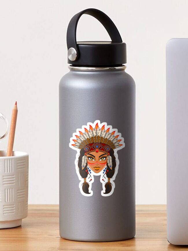 "Native American Woman" Sticker for Sale by RoselinLove | Redbubble
