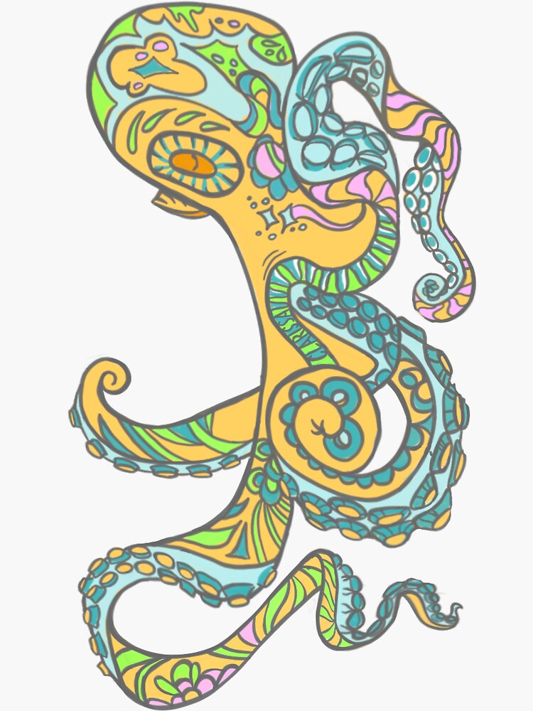 "OG Octo Mural" Sticker by clarissamoo | Redbubble