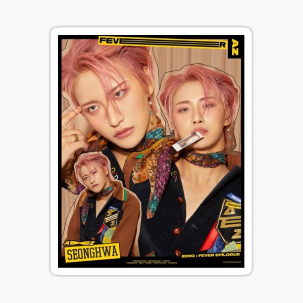 "ATEEZ Seonghwa 'The Real'" Sticker for Sale by HaloHaloShine | Redbubble