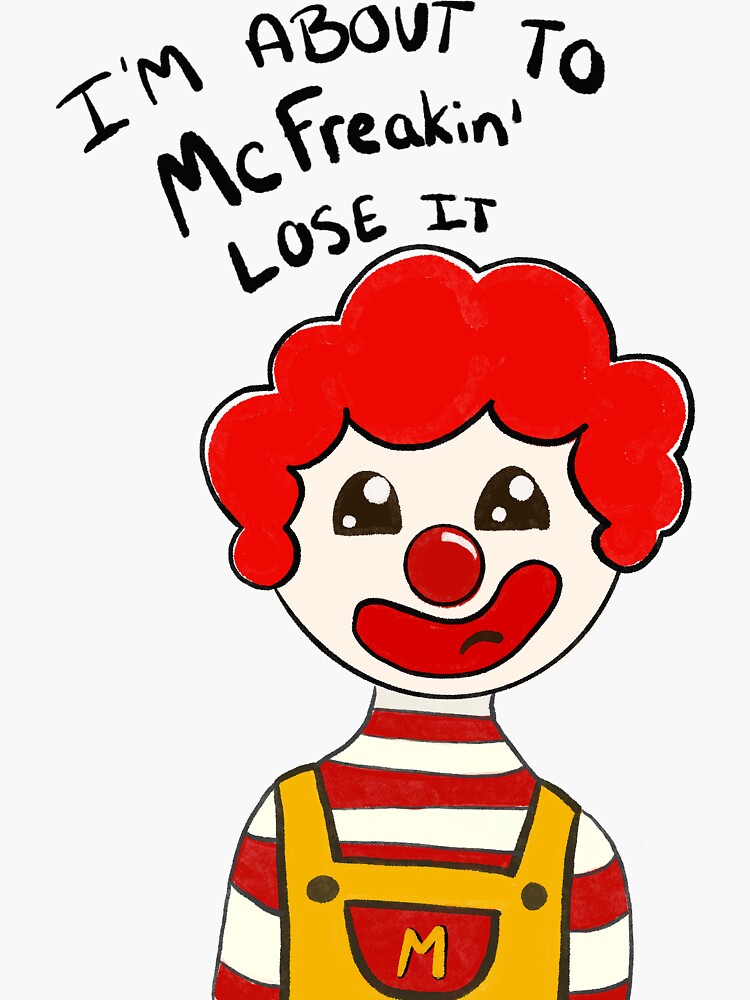 "Sad Ronald McDonald" Sticker for Sale by T-BabblingBrook | Redbubble