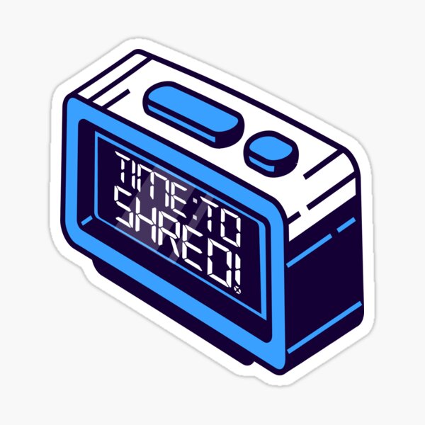 "Time To Shred MTB Alarm Clock" Sticker by introversation | Redbubble