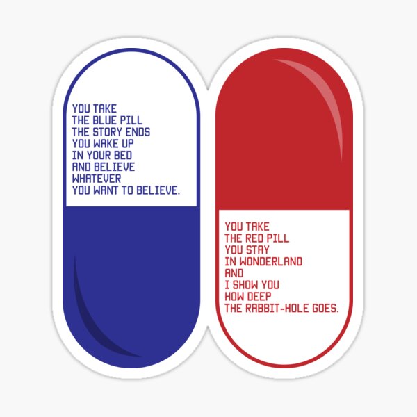 "Red pill Blue pill" Sticker by studioinfinito | Redbubble