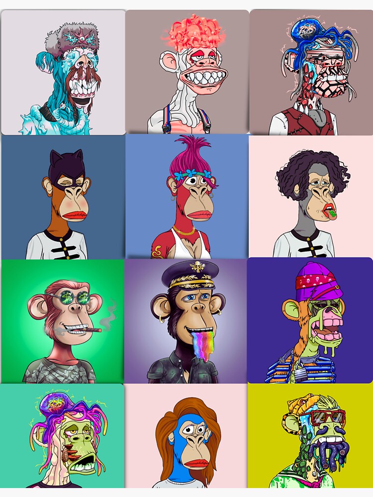 Pegatina «Monos aburridos - Colección NFT n. ° 16» de SharxPrint ...