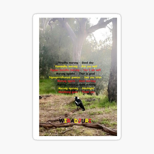 "wiradjuri language" Sticker for Sale by Kaneesha9596 | Redbubble