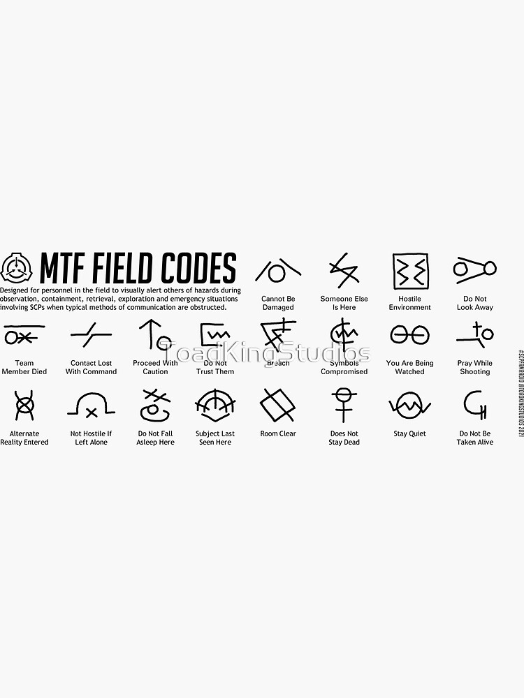 "MTF Field Codes 2021 v02 Mug" Sticker for Sale by ToadKingStudios ...