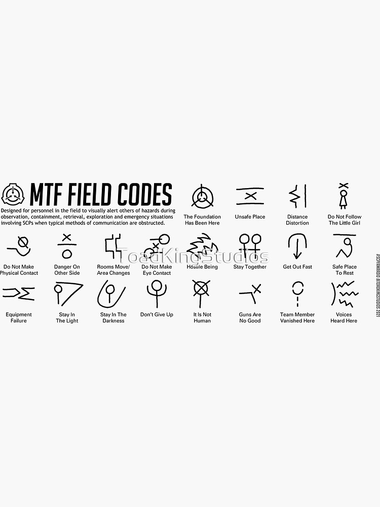 "MTF Field Codes 2021 v01 Mug" Sticker for Sale by ToadKingStudios ...
