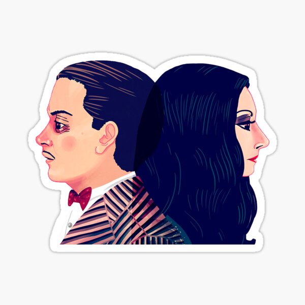"Morticia and Gomez Addams " Sticker by NarimanArt | Redbubble