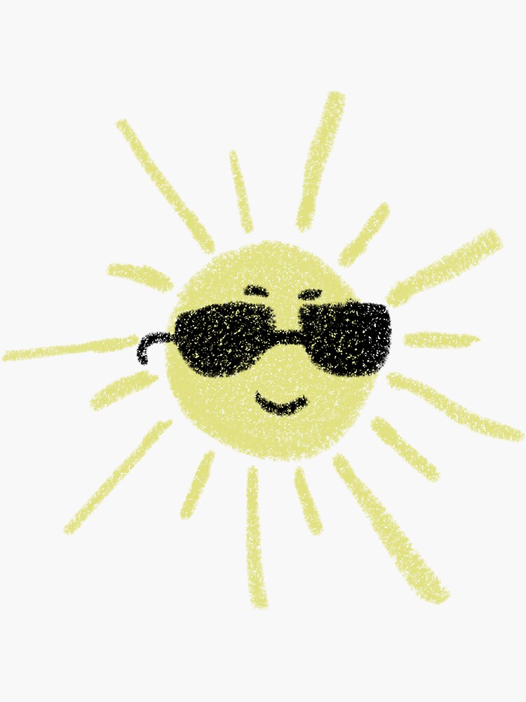 "Groovy Sun" Sticker by BumbleBeeRiley | Redbubble