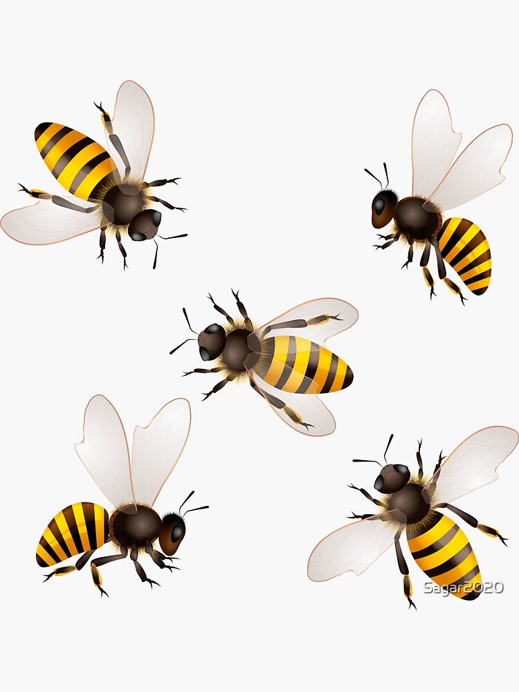 "bees stickers" Sticker for Sale by Sagar2020 | Redbubble