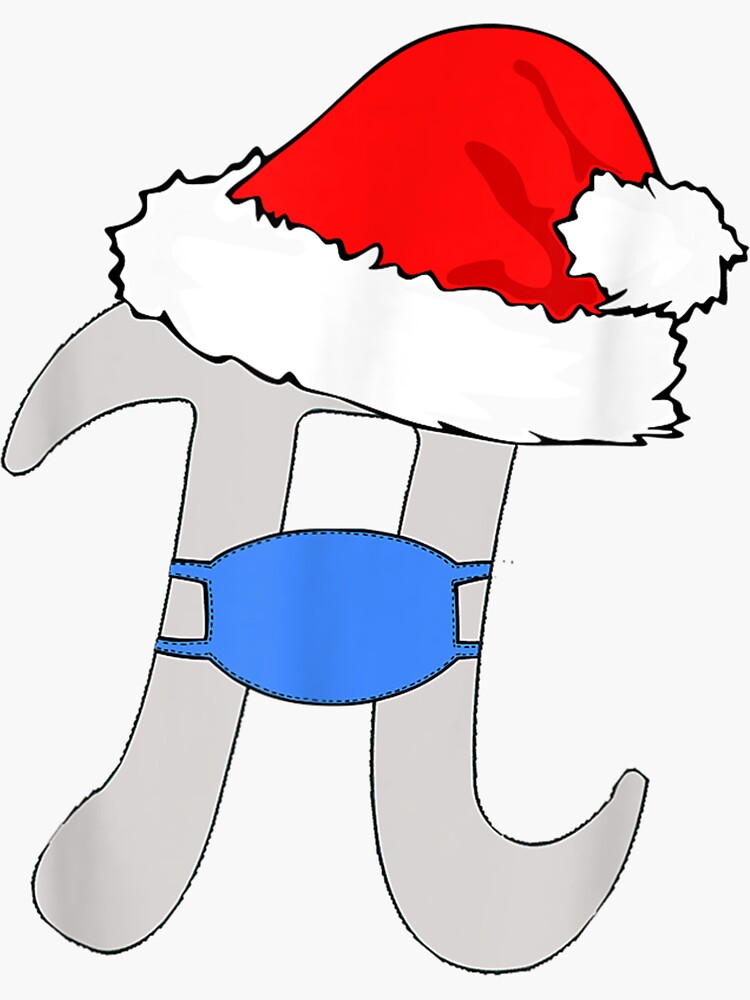 "Christmas Math PI Mask Santa Hat Costume - Teacher" Sticker for Sale ...