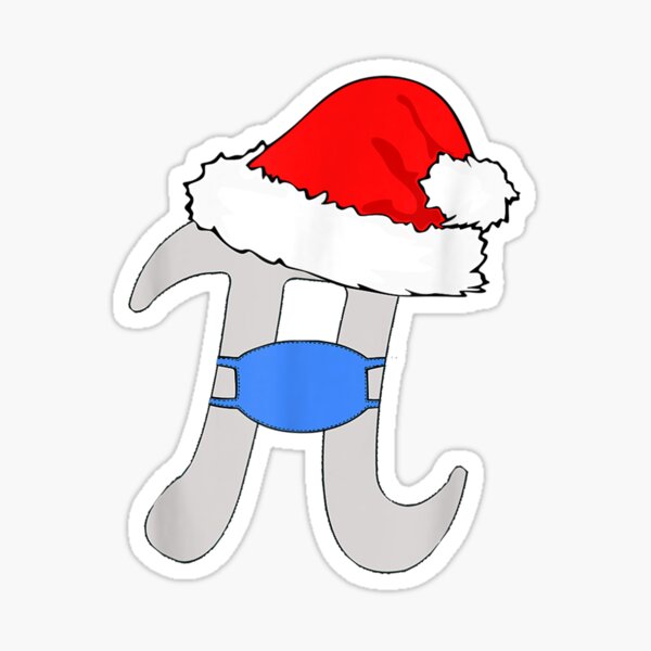 "Christmas Math PI Mask Santa Hat Costume - Teacher" Sticker for Sale ...