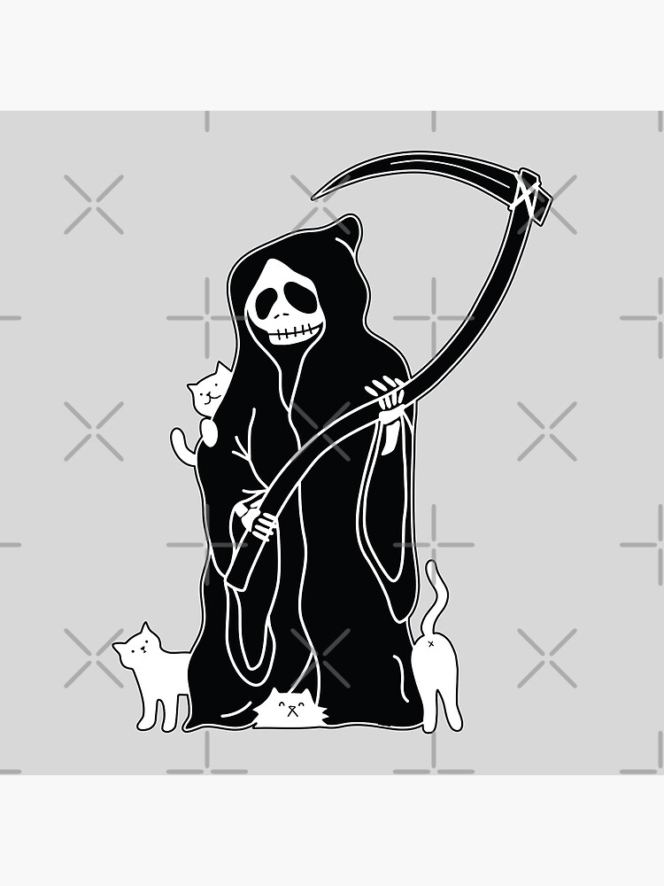 "aesthetic black and white grim reaper decal, punk stickers, punisher ...