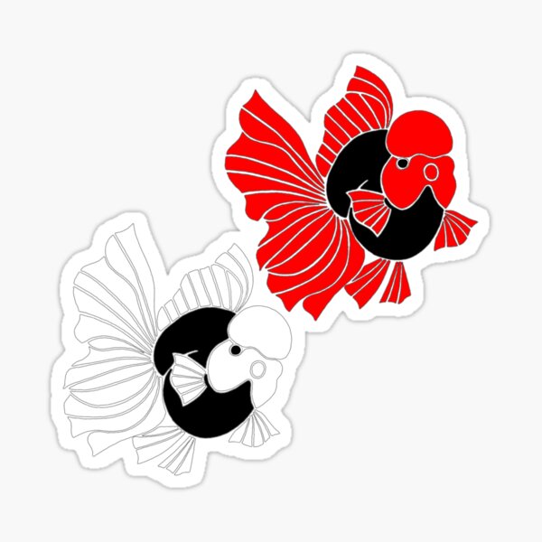 "Oranda Goldfish Logo 0109C" Sticker for Sale by Nosnah | Redbubble