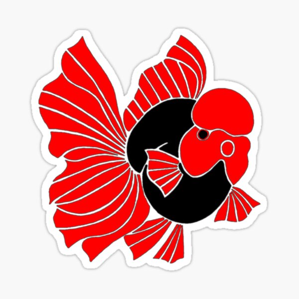 "Oranda Goldfish Logo 0109B" Sticker for Sale by Nosnah | Redbubble
