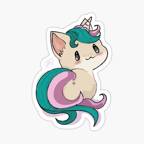 "Miwa Unicorncat" Sticker for Sale by Lalingla | Redbubble