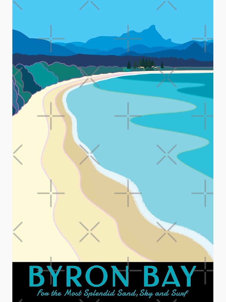 "Byron Bay Vintage Style Travel Art - Australia" Canvas Print for Sale ...