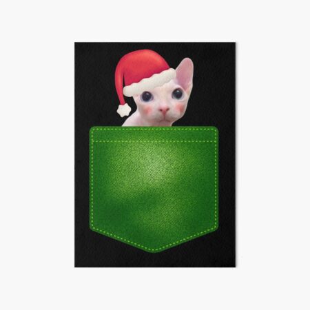 "Funny Bingus Cat Meme - Christmas Cat Meme Pocket" Art Board Print by ...