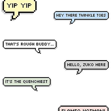 " Zuko Quotes Pack - Pixel Speech Bubble colorful " Sticker for Sale by ...