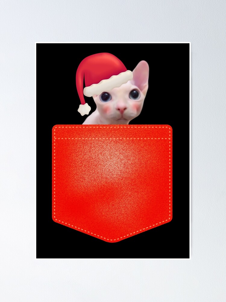 "Funny Bingus Christmas Cat Meme - Cat Meme Pocket" Poster by cannevas ...