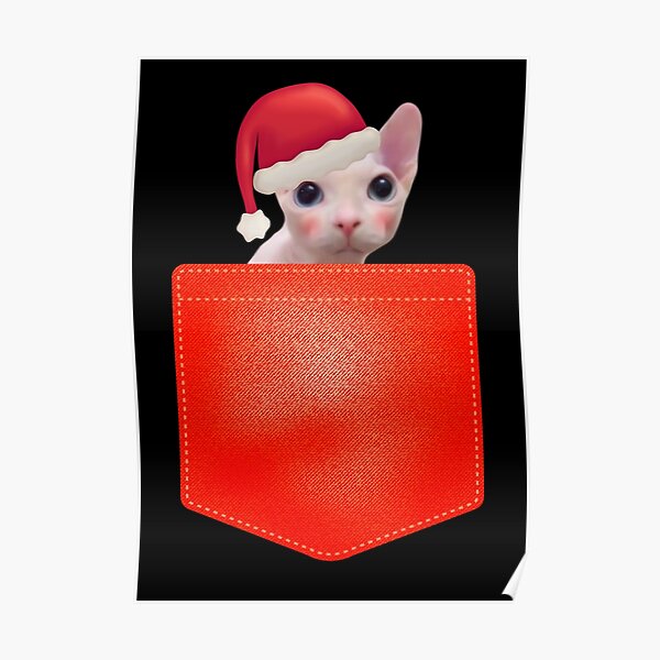"Funny Bingus Christmas Cat Meme - Cat Meme Pocket" Poster by cannevas ...