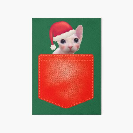 "Bingus Meme Santa Cat Meme - Christmas Cat Meme Pocket - Green" Art ...