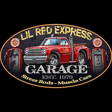 "Lil Red Express Garage " Sticker for Sale by Castles2206 | Redbubble