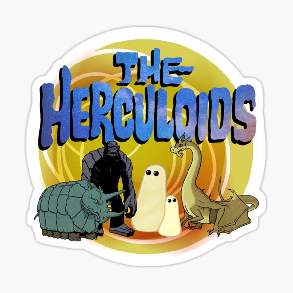 Pegatina «Homenaje a los herculoides, grupo de personajes de criaturas ...
