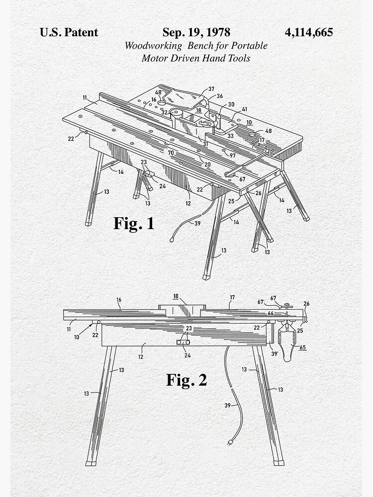 "1978 Old Portable Motor Driven Hand Tool Part Patent Drawing" Poster ...