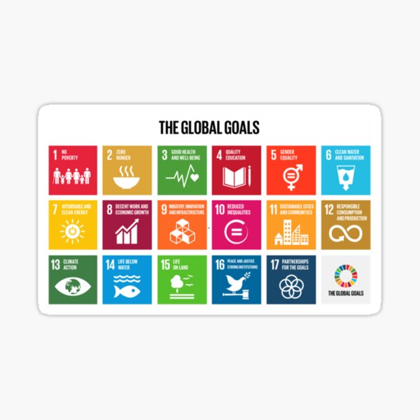 "The global goals sdgs " Sticker for Sale by SassPotCo | Redbubble