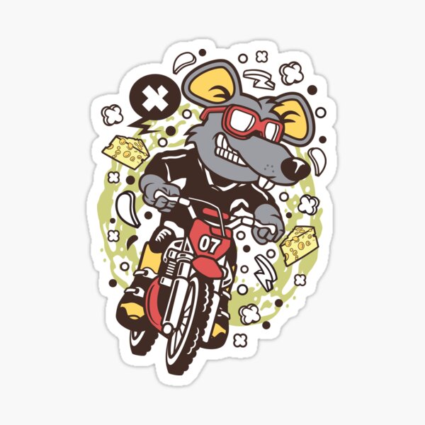 "Motocross Dirt Bike Mouse" Sticker for Sale by Emil1993 | Redbubble